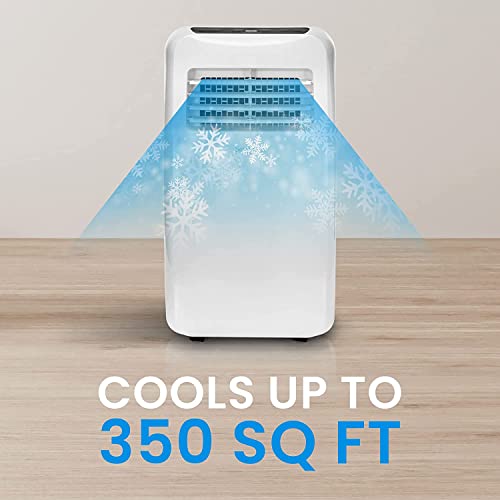SereneLife SLPAC805W.5 Portable Air Conditioner, 8,000 BTU with WiFi + Drain Hose, White-Black