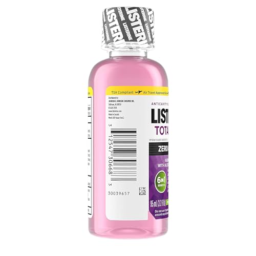 Listerine Total Care Zero Anticavity Mouthwash, Fresh Mint 3.2 oz (Pack of 12)