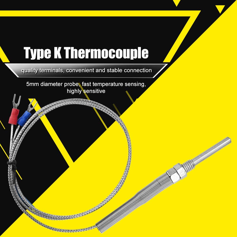 M8 Thread Type K Thermocouple 30mm Probe Temper0-400℃ for Temperature Measurement(1M)