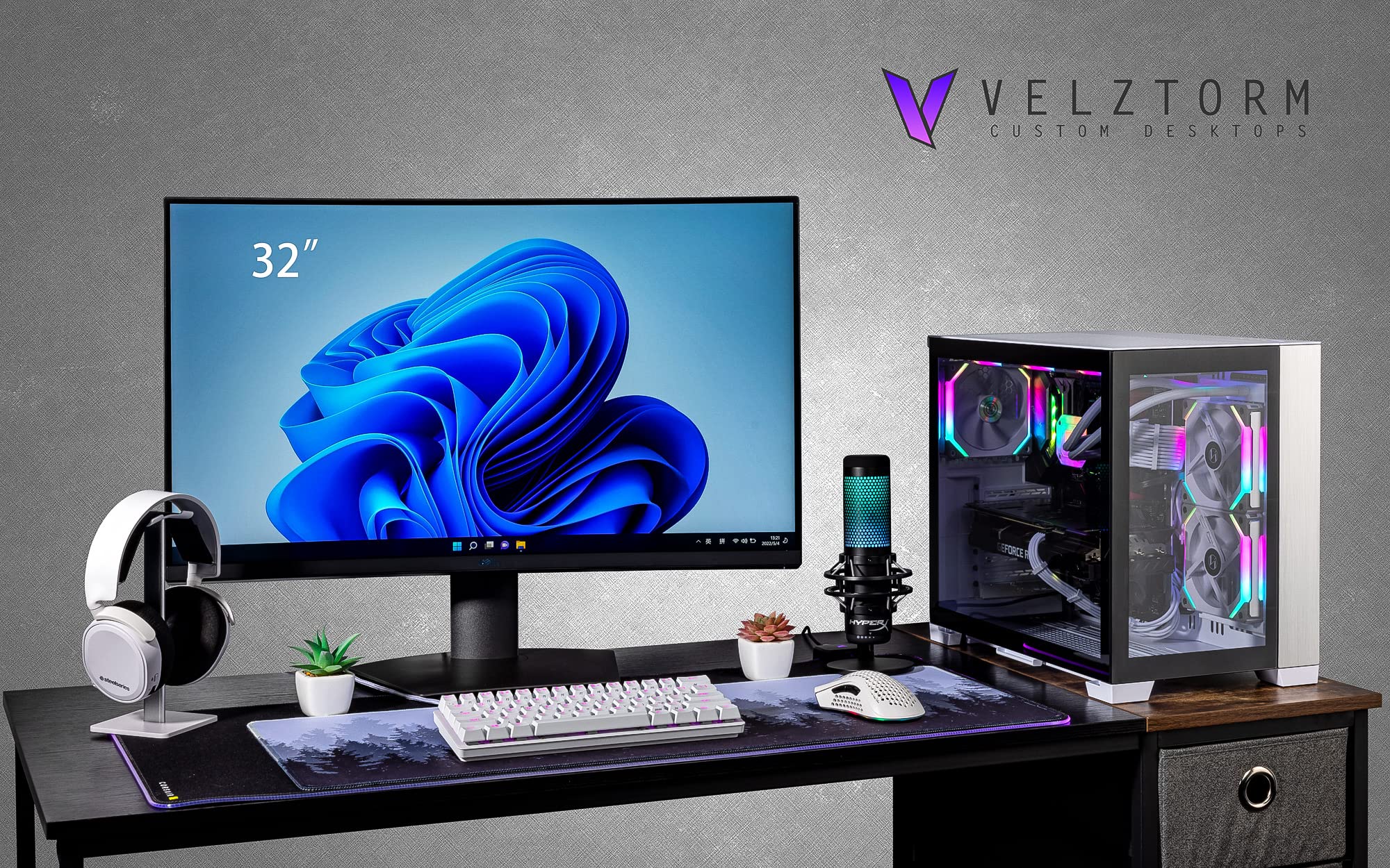 Velztorm Mini Lux Gaming Desktop PC (AMD Ryzen 9 5950X 16-Core, Radeon RX 7900 XT, 32GB RAM, 512GB PCIe SSD + 2TB HDD (3.5), WiFi, USB 3.2, HDMI, Display Port, Win 10 Home)