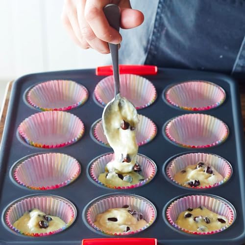 TRUSBER Cupcake Liners, 100 pieces Rainbow Baking Cups Paper Muffin Wrappers Nonstick Muffin Molds Baking Cup Holders for Wedding, Birthday, Baby Shower or Holiday Party