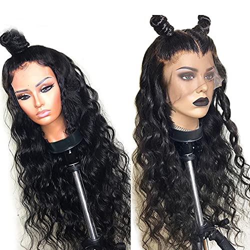 Loose Deep Wave Frontal Wig Human Hair Deep Parting 13x6 Lace Front Wig Glueless Remy Peruvian PrePlucked And Bleached Knots（22 Inch)