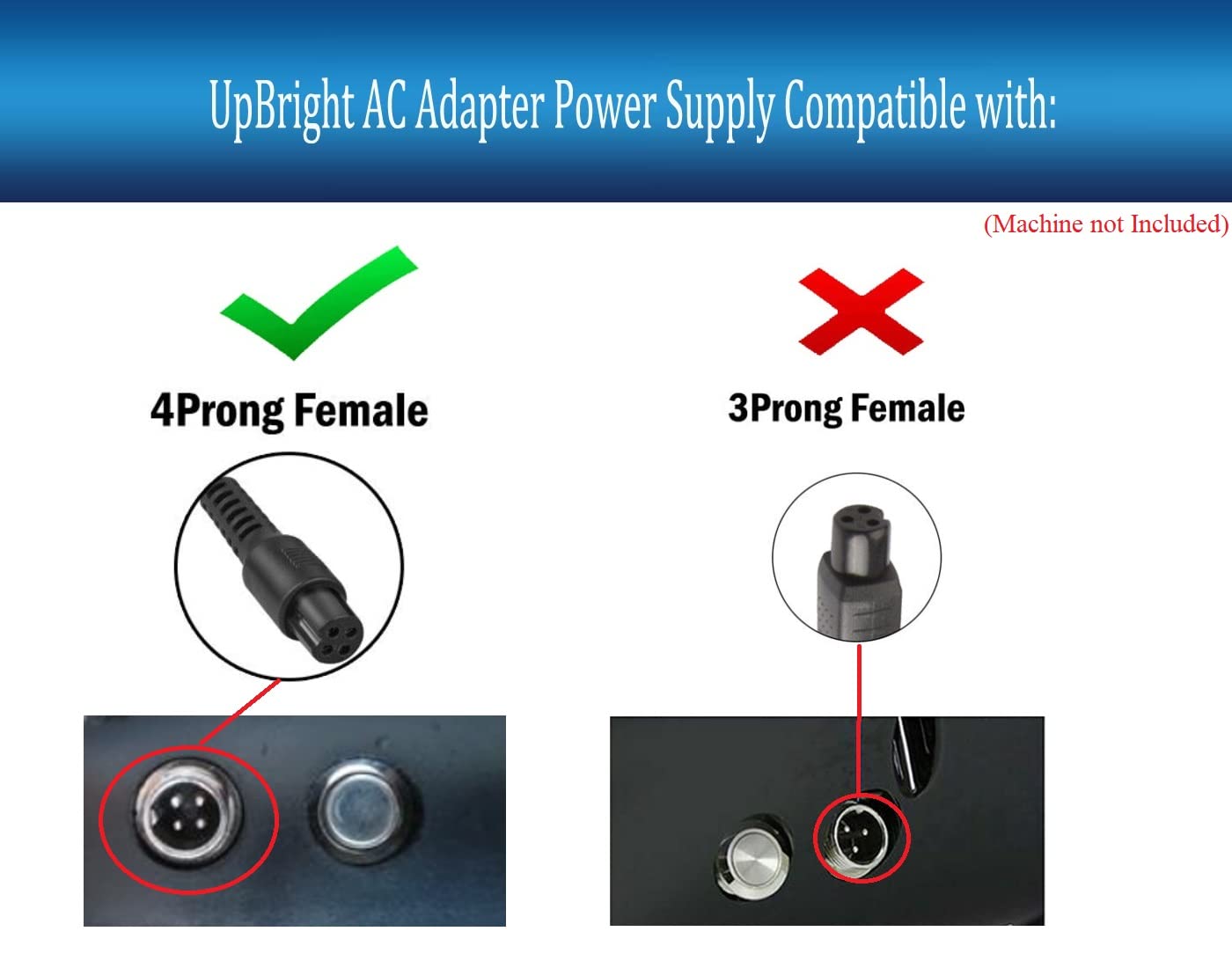UpBright 4-Prong 42V AC/DC Adapter Compatible with Voyager HOVER3030B-BLU 36V 2Ah Li-ion Battery HOVER3030B-PUR-STK-1 HOVER3030B-BLU-STK-1 HOVER-3030B-PUR 3030B-BLU 42VDC 0.4A Power Supply Charger PSU
