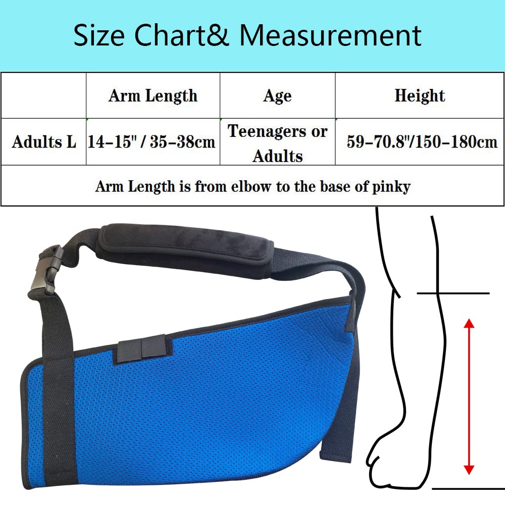 Ledhlth Soft Foam Arm Sling Blue for Shoulder Men Women Arm Support Brace for Broken Collarbone Shoulder Immobilizer for Shoulder Injury