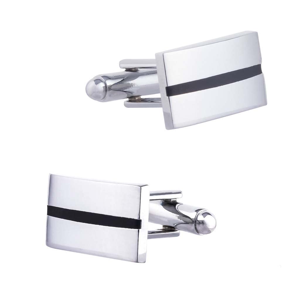 Rectangular Black Enamel Spot Painted Cufflinks Men's French Shirt Cuff Button Cuff Studs