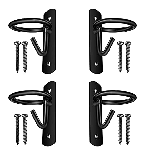ZRruowin Water Bucket Hook for Horses Metal Bucket Hangers for Horse Stalls Wall Mount Bucket Holder for Grain Feed Stable Farmhouse Supplie (Black)