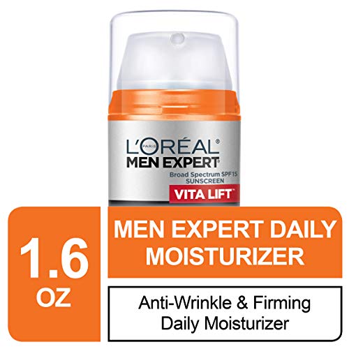 L'Oreal Men Expert Vitalift Anti-Wrinkle & Firming Face Moisturizer with SPF 15 and Pro-Retinol, Face Moisturizer for Men, Beard and Skincare for Men, 1.6 oz