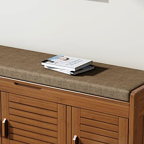 Wilk WILK Shoe Storage and Shoe Cabinet Shoe Bench Entry Locker Hallway Living Room with Hidden Storage Brown 38.5(L) x 14.4(W) x 19.7(H)