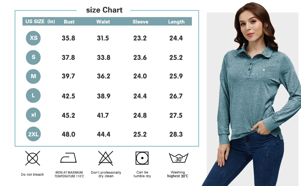 MoFiz Shirts for Women Long Sleeves Solid Golf T Shirts Running Hiking Shirts Shiny Green Medium