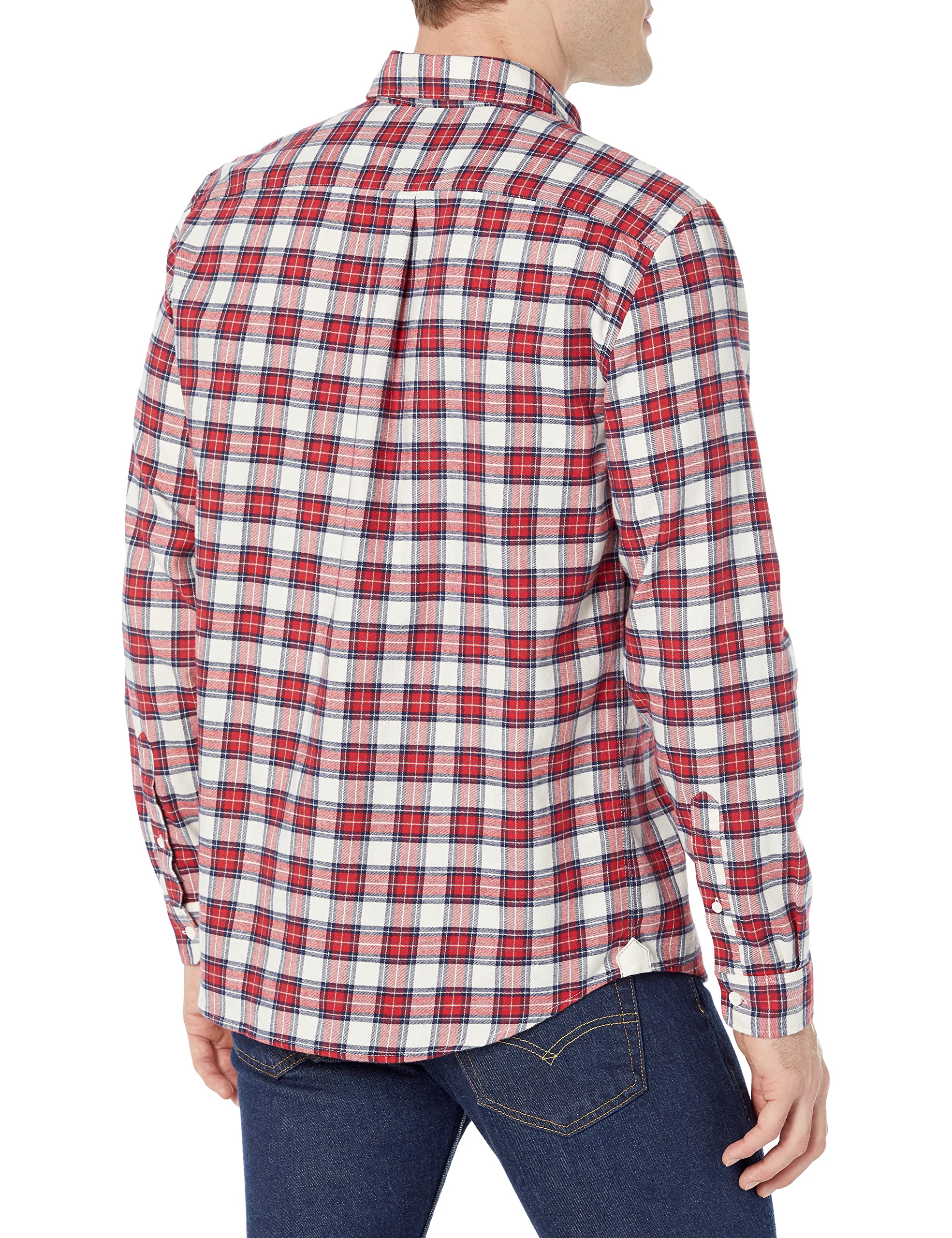 Lacoste Men's Regular Fit Check Print Shirt, LAPONIE/Rouge-Marine, Medium