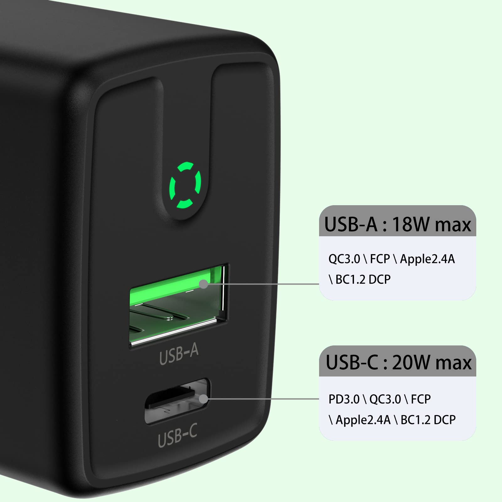 TSUPY USB 3.0 Hub Multi USB Data HUB with 4ft/48inch Extended Cable,SD/TF Card Reader & 3 USB 3.0 Ports,USB C Wall Charger 20W