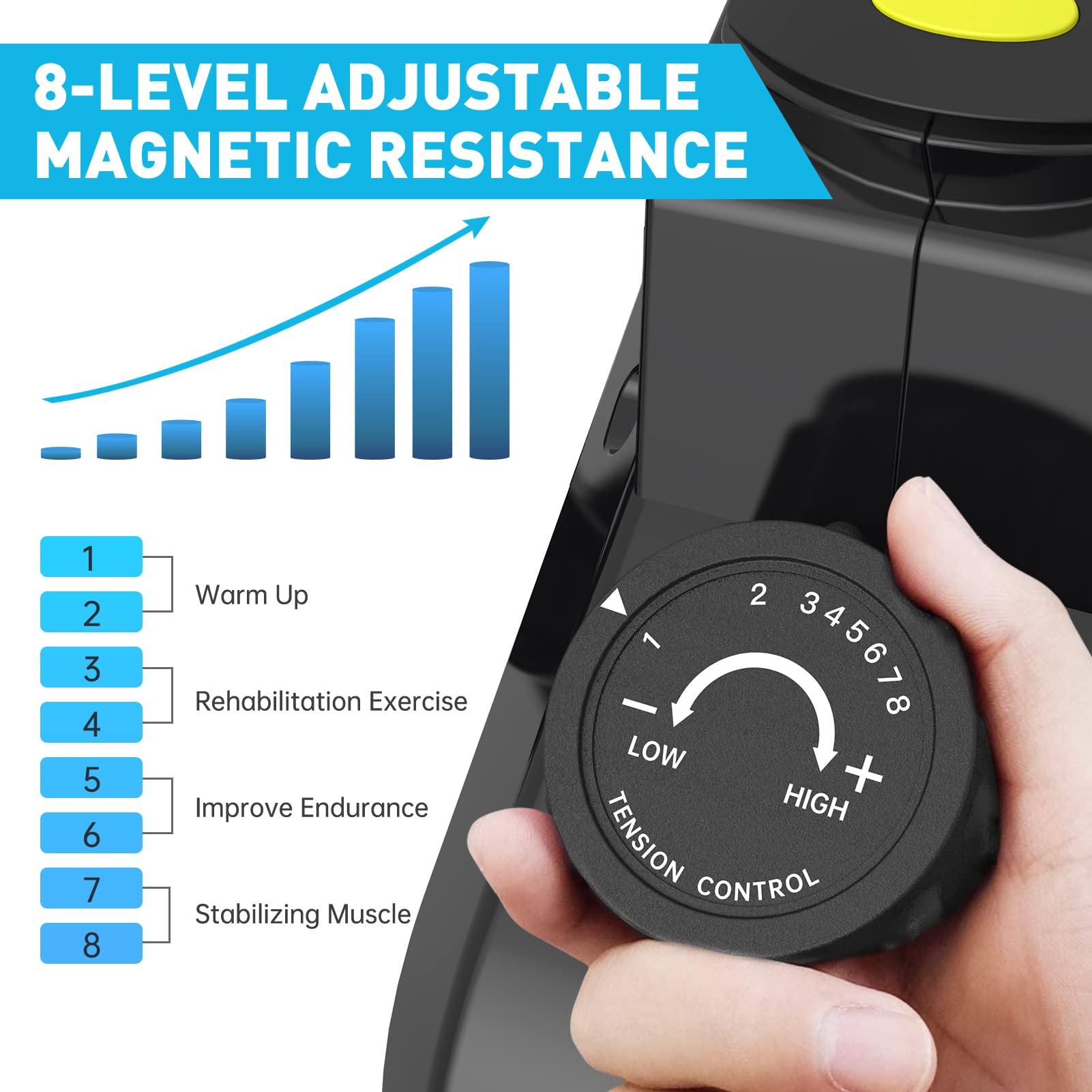 PASYOU Under Desk Bike Pedal Exerciser - Magnetic Mini Exercise Bike for Arm/ Leg Exercise & Physical Therapy, Peddler Exerciser for Home/Ofiice Workout【2022 New Version】