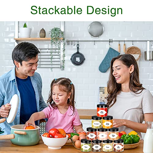 PeacePeo Plastic Jars with Lids, 48Pcs 6OZ Slime Containers with Screw On Lids Clear Round Plastic Storage Jars Refillable Container Jars Plastic for Travel Storage Home Kitchen Food