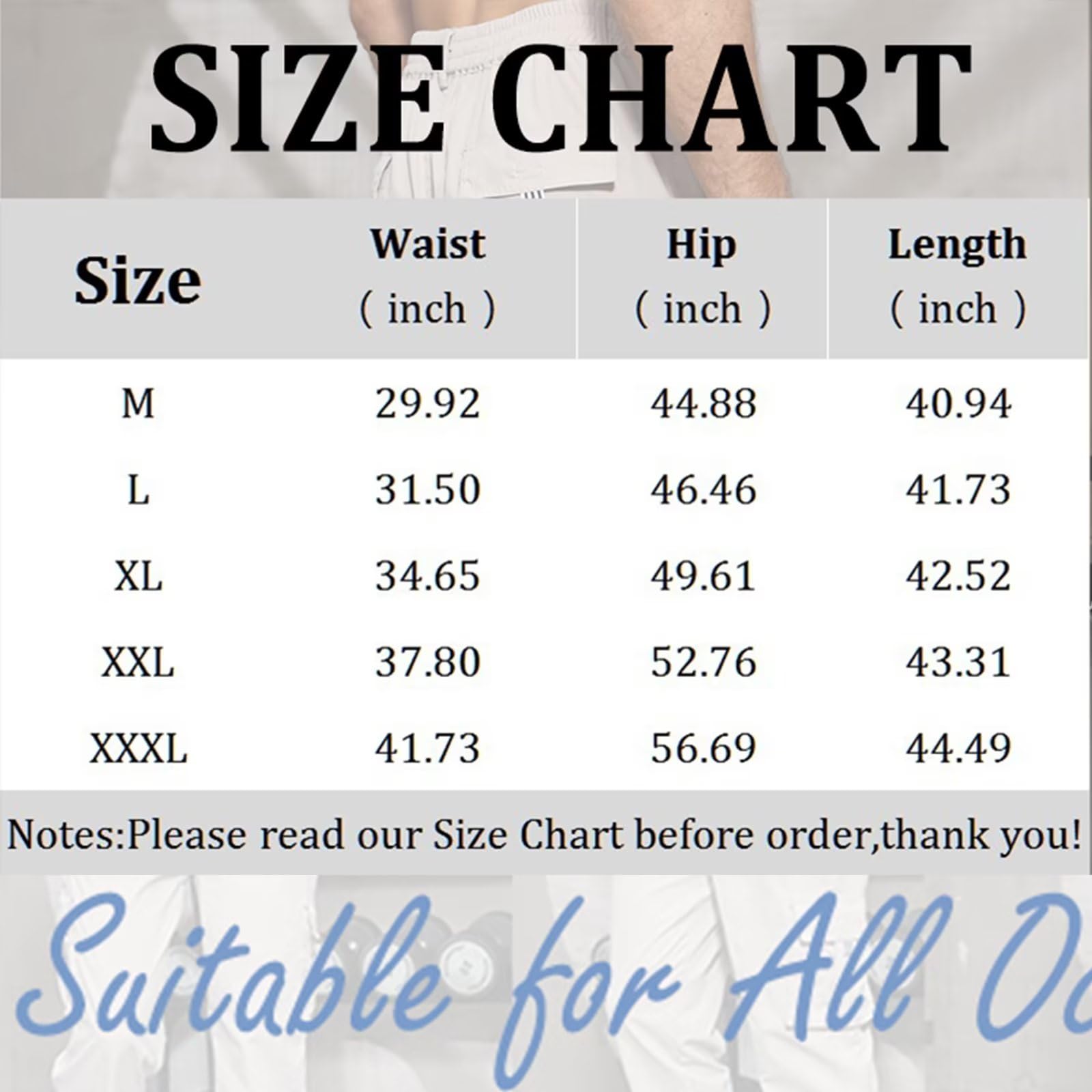Men Casual Cargo Pant Lightweight Tactical Pant Hiking Jogger Classic Fit Multi Pockets 3XL