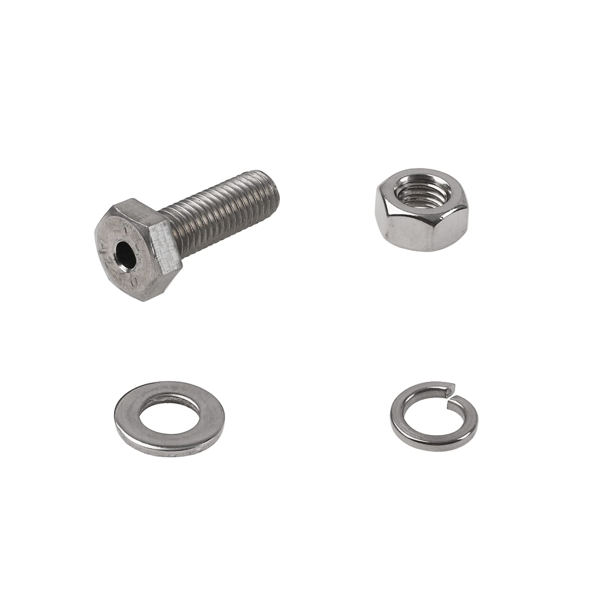 Rrina 4Pcs 304 Stainless Steel Cylindrical Hollow External Hexagon Screw Lamp Threading Through Hole Bolt with Washers Nut (M12x35)