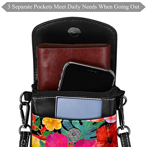 Small Crossbody Bag Color Flowers Cell Phone Purse Wallet