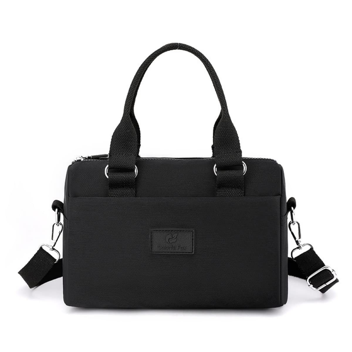 SIMU Nylon Shoulder bag messenger bag handbag Casual Lightweight Daypack for Women and Girls (Black)