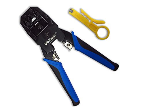 UbiGearĀ® Network/Phone Cable Tester + RJ11/RJ12/RJ22/RJ45 Crimp Crimper +100 RJ45 CAT5 CAT5e Connector Plug Network Tool Kits (Crimper315)