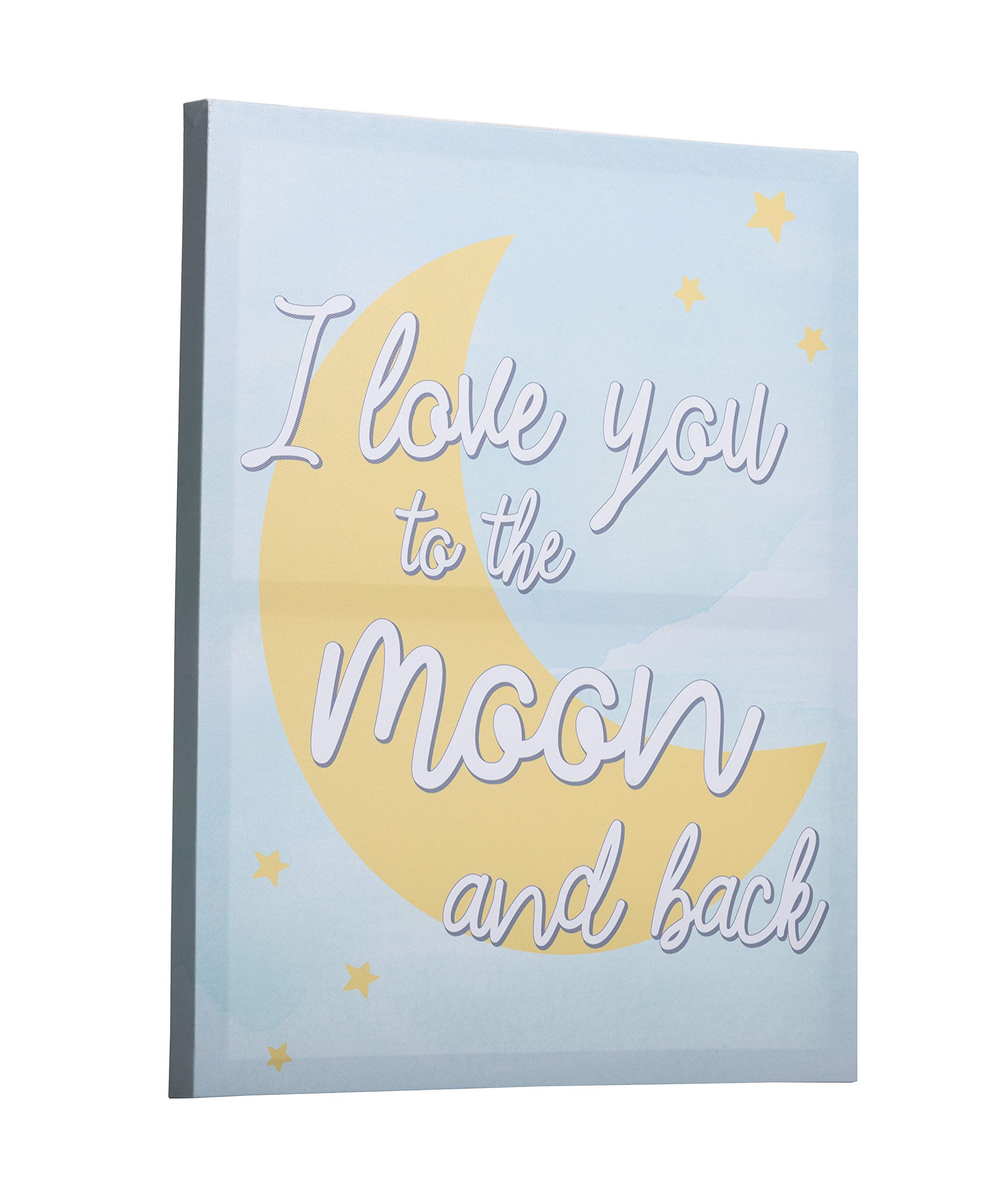 Kate & Milo I Love You to The Moon & Back Canvas Wall Art, Art Nursery Décor, Baby Gift