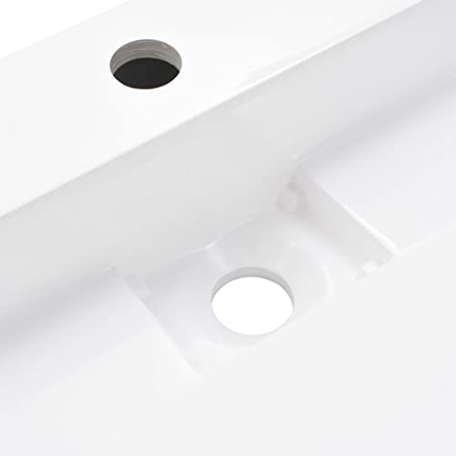 Wash Basin 19.7"x15"x5.1" Mineral Cast/Marble Cast White,Mineral Cast Vessel Sink: Chic and Timeless for Bathrooms and More Bath Fixtures,Bathroom Sinks