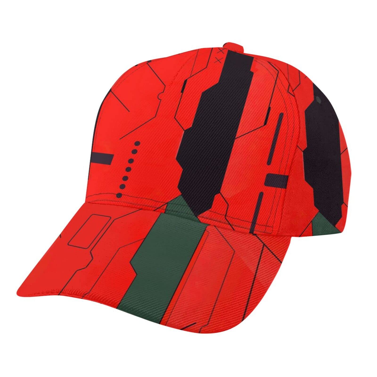 Red Mechanical Men Baseball Cap Snapback Printed Dad Hats Fashionable Baseball Cap Adjustable Sport Casual for Traveling Hiking
