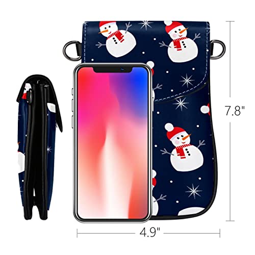 Small Crossbody Bag Snowman Cell Phone Purse Wallet