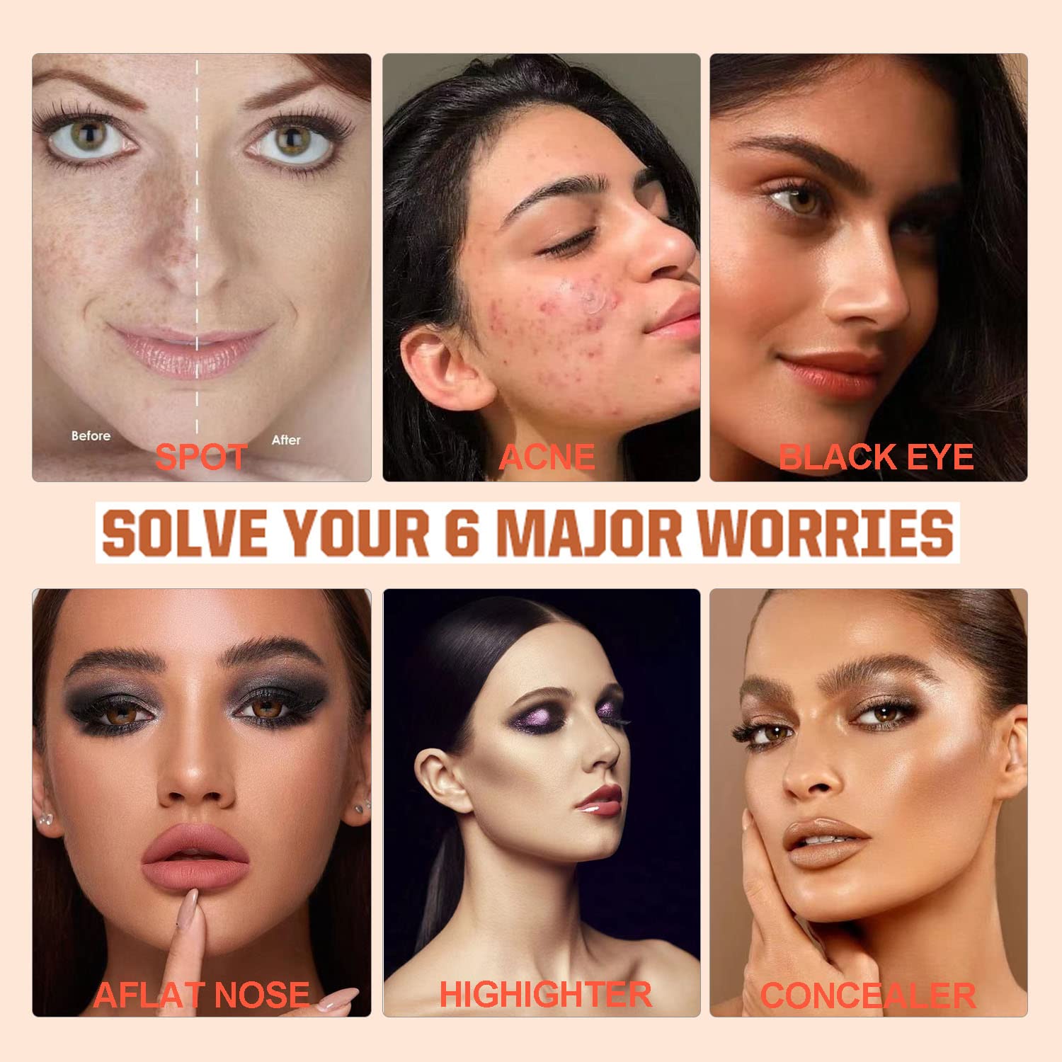 Upgrade Contour Stick, Concealer Highlighter Stick with Brush, Blends Easily, Waterproof and Longlasting Foundation Bronzer Stick, Professional Face Body Creamy Contour Makeup(4#Contour)