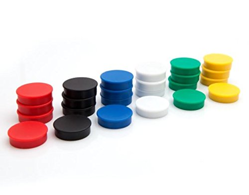 Round Fridge Magnets, Button Shaped, Small Colorful Magnetic Discs for Kitchen, Cabinet or Classroom, Perfect Whiteboard Supplies for Teachers - Bullseye Office