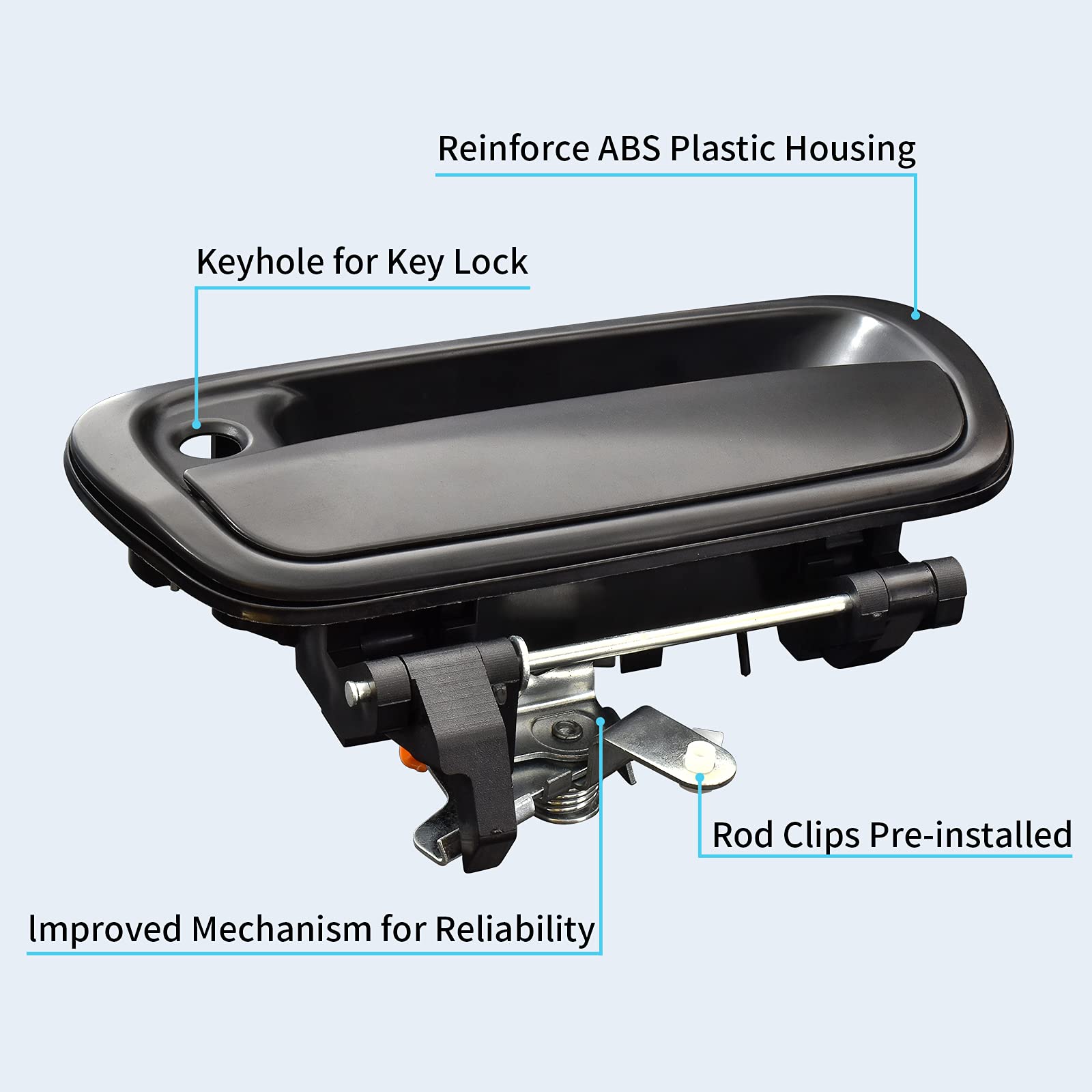 MuHize Camper Tailgate Handle - Black Durable Automotive Tailgate Handle, Compatible with 2000-2006 Toyota Tundra, OEM# 690900C010