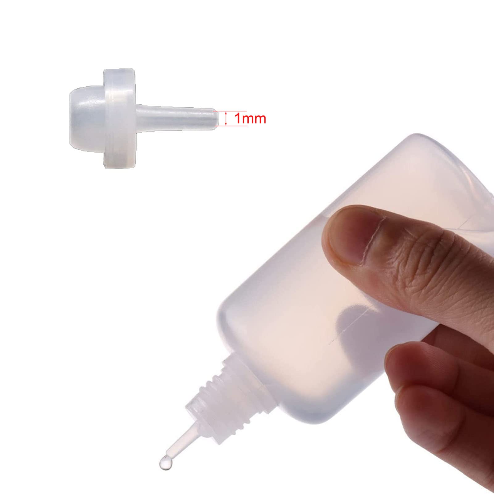 SmaUnicorn 50pcs LDPE Empty Squeezable Liquid Dropper Bottles, 10ml (0.3oz) Plastic Dropper Bottle with Mixed CRC Caps Free Funnels Blank Labels