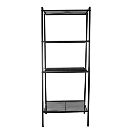 XIAOSENLIN 5-Shelf Modern Bookcase, Freestanding Ladder Bookshelf with Industrial Metal Frame for Living Room Bedroom Home Office (Black-4 Tier)
