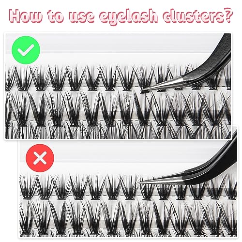 MUROAOCI Lash Clusters, Lash Clusters Diy Eyelash Extensions Individual Lashes, Lash Extension Clusters Wispy Lash Clusters Soft for Personal Makeup Use at Home D curl 8-16mm (280pcs, 30D+40D-0.07D)