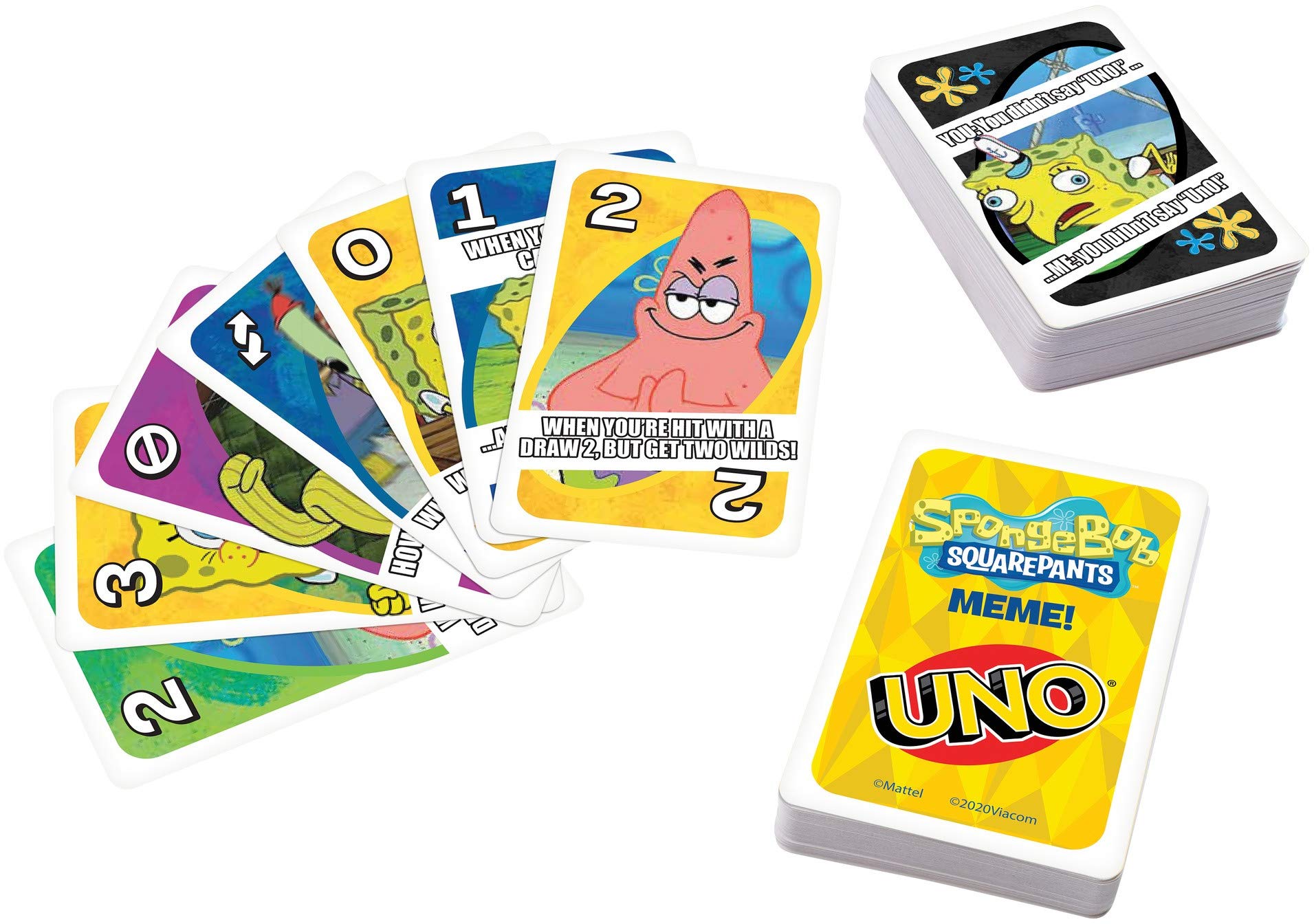 Mattel Games ​UNO Spongebob Squarepants Card Game with 112 Cards & Instructions for Players 7 Years Old & Up, Gift for Kid, Family & Adult Game Night​ [Amazon Exclusive]