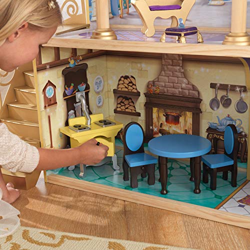 KidKraft Disney® Princess Cinderella Royal Dream Wooden Castle Dollhouse, Over 4 Feet Tall with 12 Pieces, Blue, Gift for Ages 3+