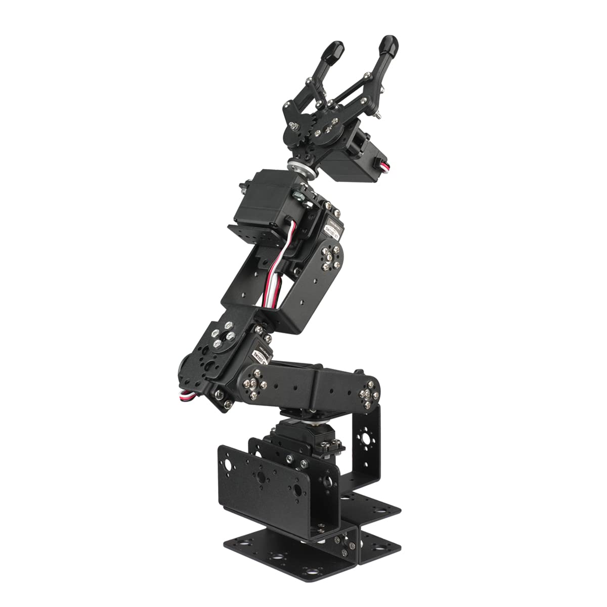 ROT3U 6DOF Black Aluminium Robot Arm Mechanical Claw Robotic Claw Kit (Unassembled Parts without Servos)