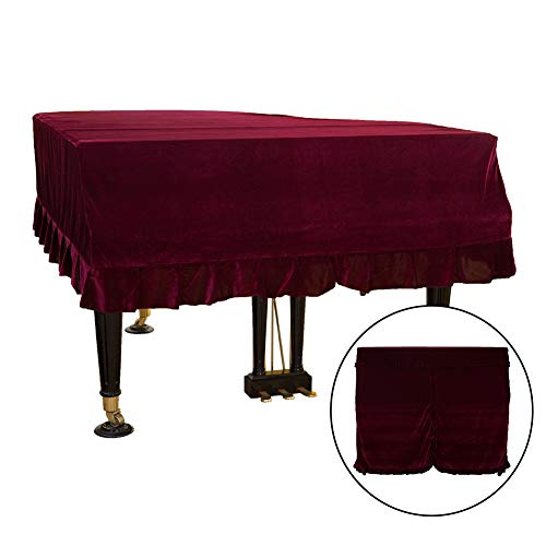 MAYiT Grand Piano Cover, Pleuche Dustproof Piano Cover Washable with Velvet Soft Bordered Triangle Decorated Protective Cover Cloth