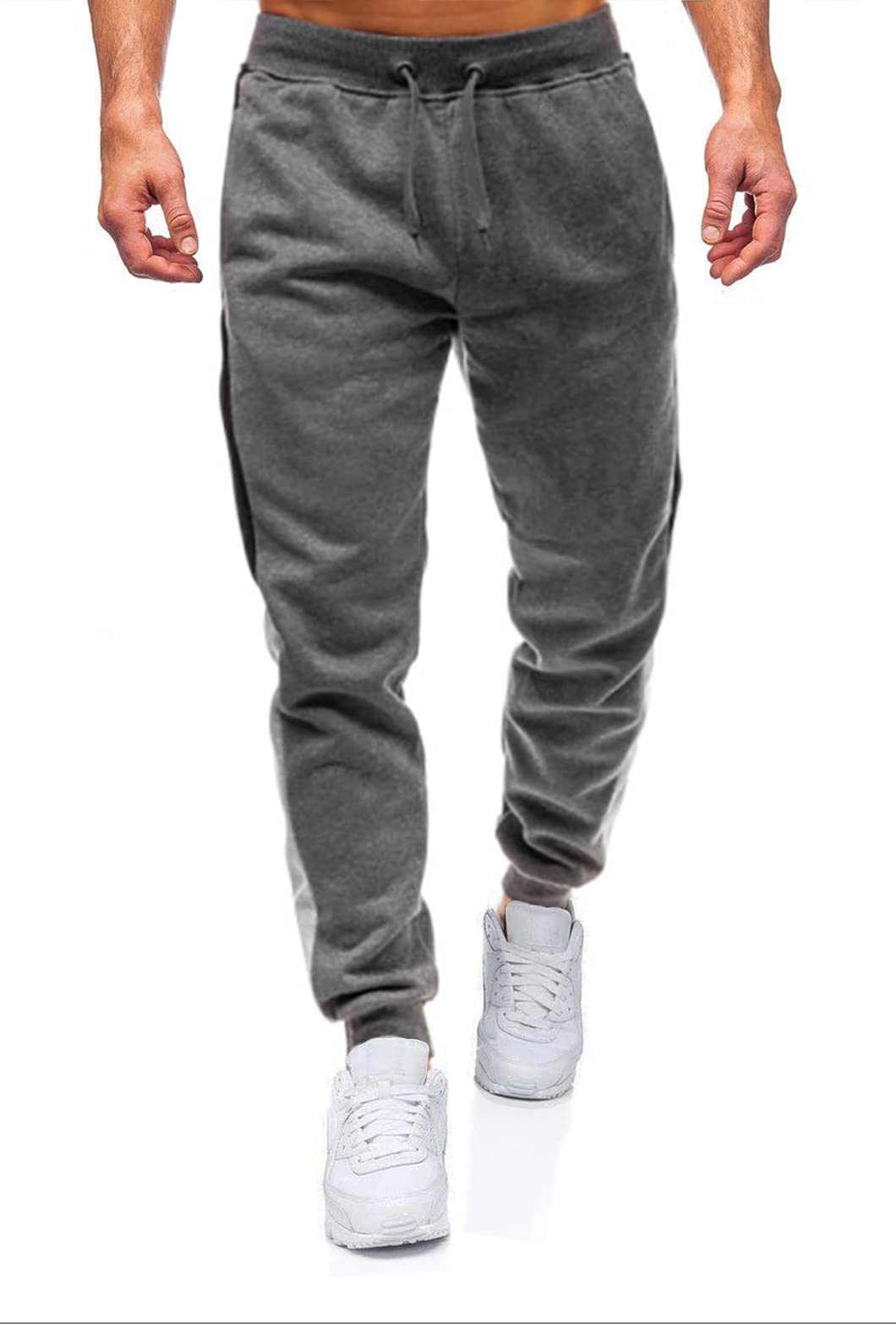 Onfettic Mens Sweatpants Men Pants Casual Fashion Joggers Comfortable Basic Pants Sport Daily Workout Pants (Dark Grey, XL)