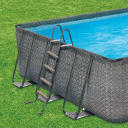 Summer Waves P42412521 Elite 24 Foot x 12 Foot x 52 Inch Outdoor Frame Above Ground Swimming Pool Set w/Filter Pump, Cover, Ladder, & Ground Cloth