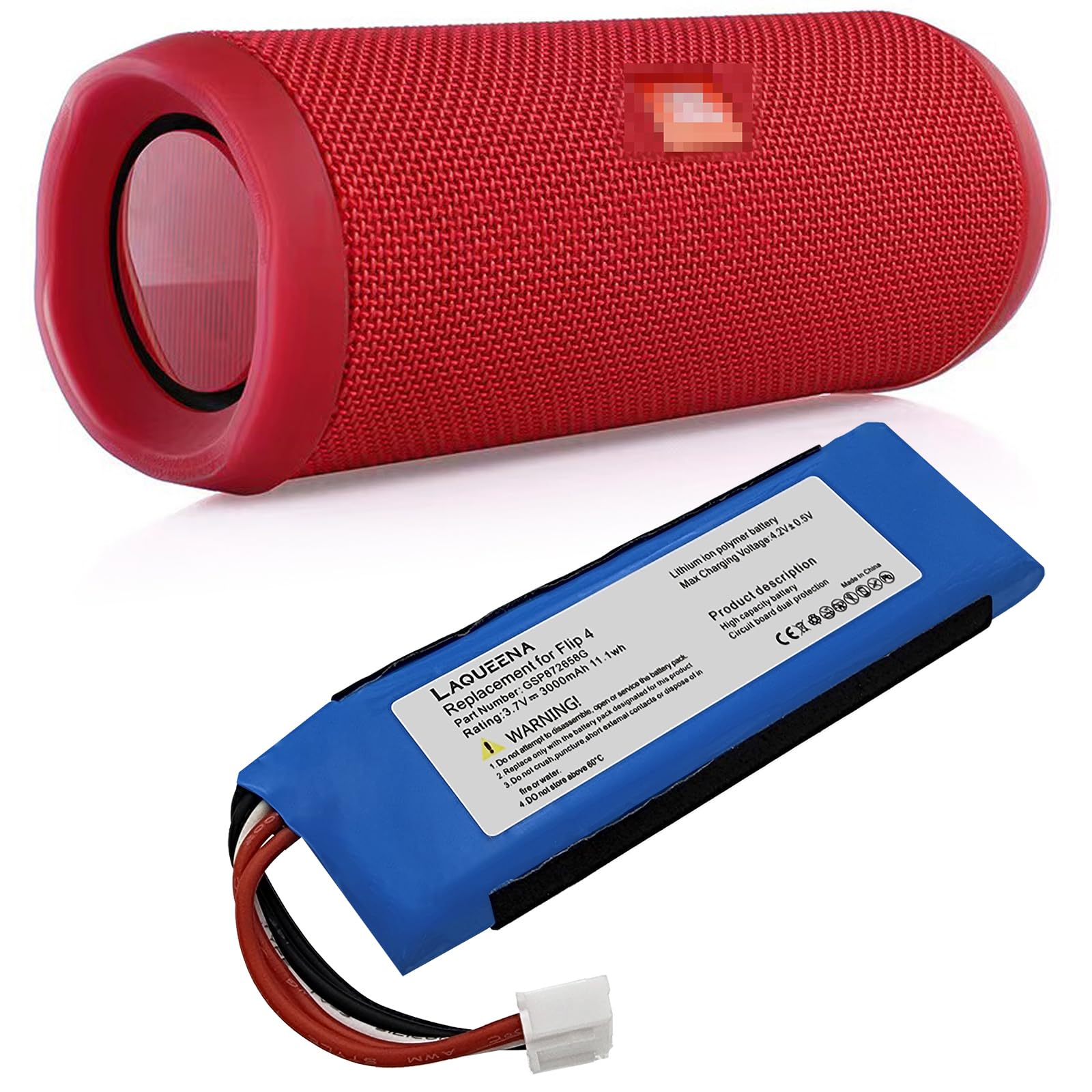 LAQUEENA GSP872658G 4000mAh Battery Compatible with JBL Flip 4, Flip 4 Special Edition Waterproof Bluetooth Speaker with Tools Battery Part NO Flip4 GSP872693 01 3.7V