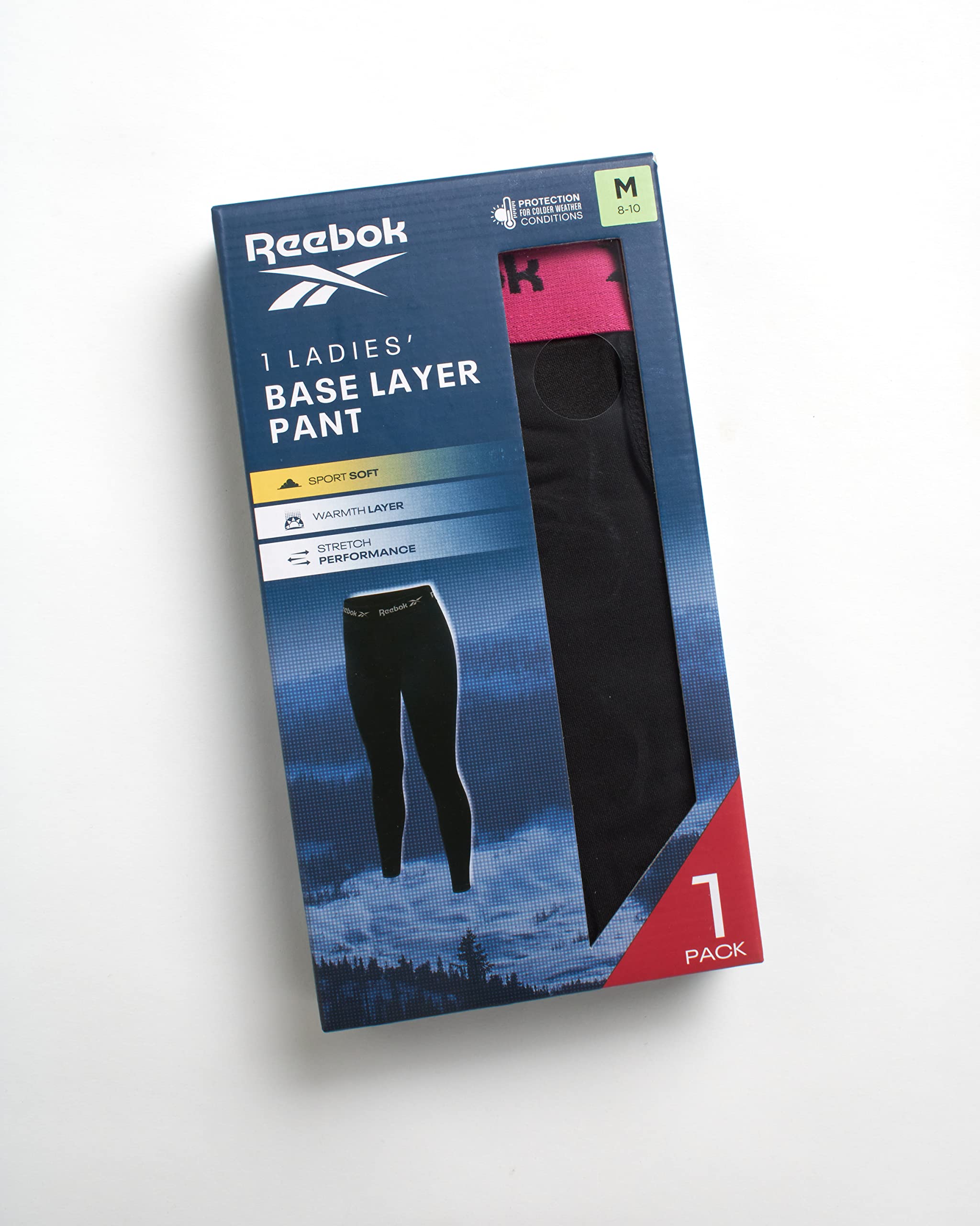 Reebok Women's Performance Leggings - Athletic Base Layer Yoga Pants Leggings (S-XL), Size Medium, Black