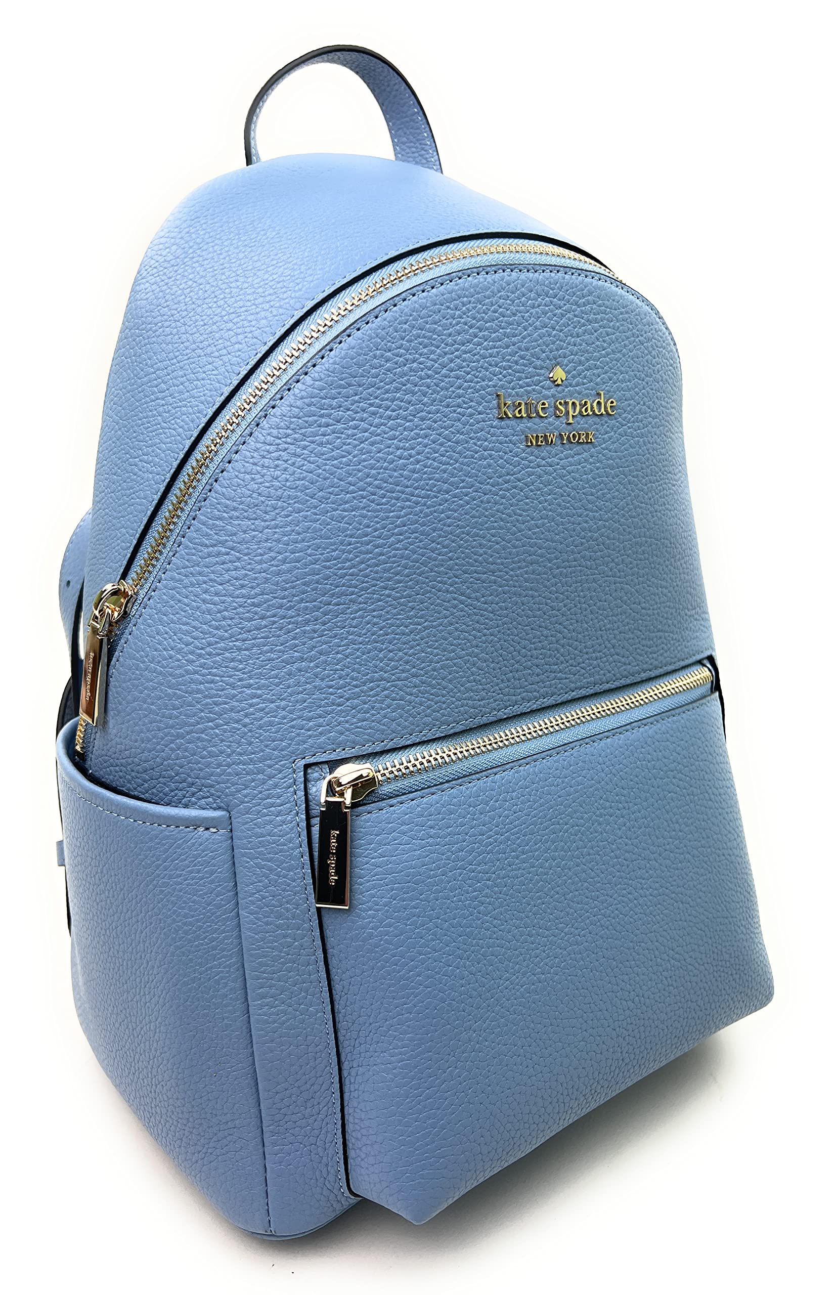 Kate Spade New York Liela Pebbled Leather Medium Dome Backpack (Dusty Blue)
