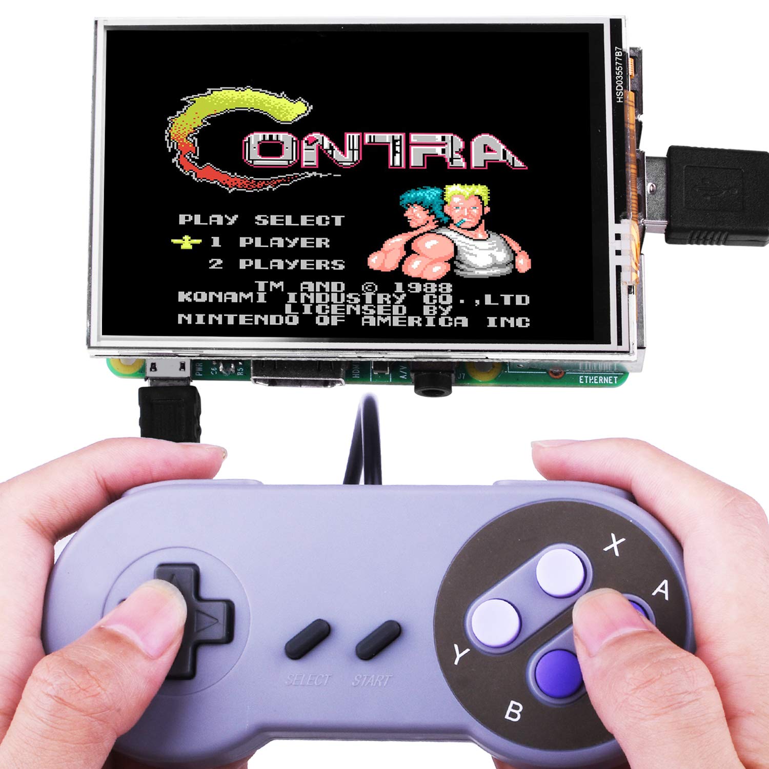 kuman Raspberry Pi 3 B+ 3.5 Inch Touch Screen with Case, 320x480 Pixel Monitor TFT LCD Game Display [Support Raspbian, Ubuntu, RetroPie, Kali]