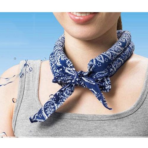 Keklle Ice Cool Scarf Neck Wrap Headband Bandana Cooling Scarf, 5 Pcs Value Pack (Navy, Black, Orange, Red, Green)