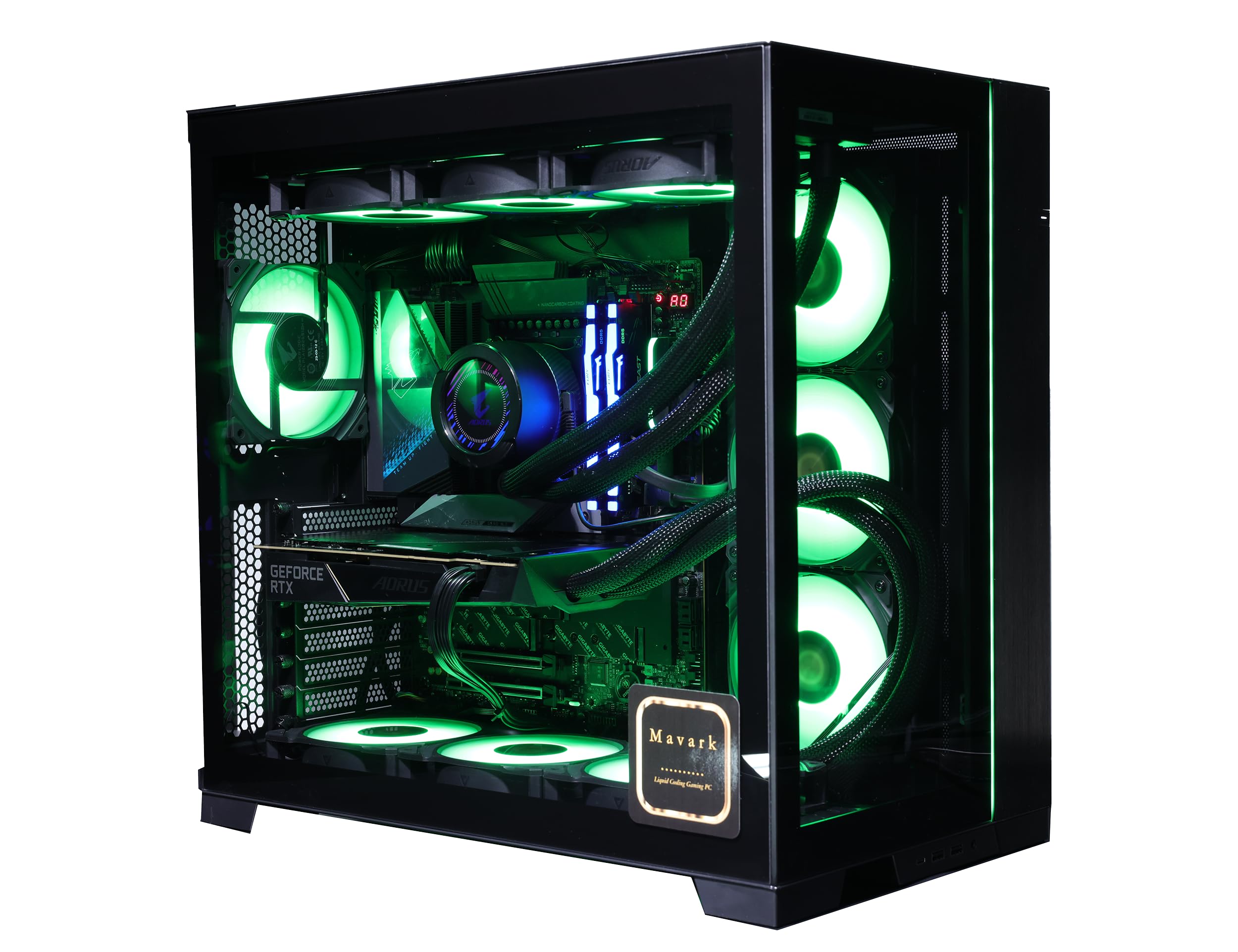 Mavark New o11D Evo 4K Liquid Cool Gaming Desktop PC 128GB RAM 13th Gen i9-13900K 5.8GHz RTX 4090 OC Ray tracing DLSS 2.4" IPS Display Read Out (2TB SSD|128GB RAM) Win 11 Pro