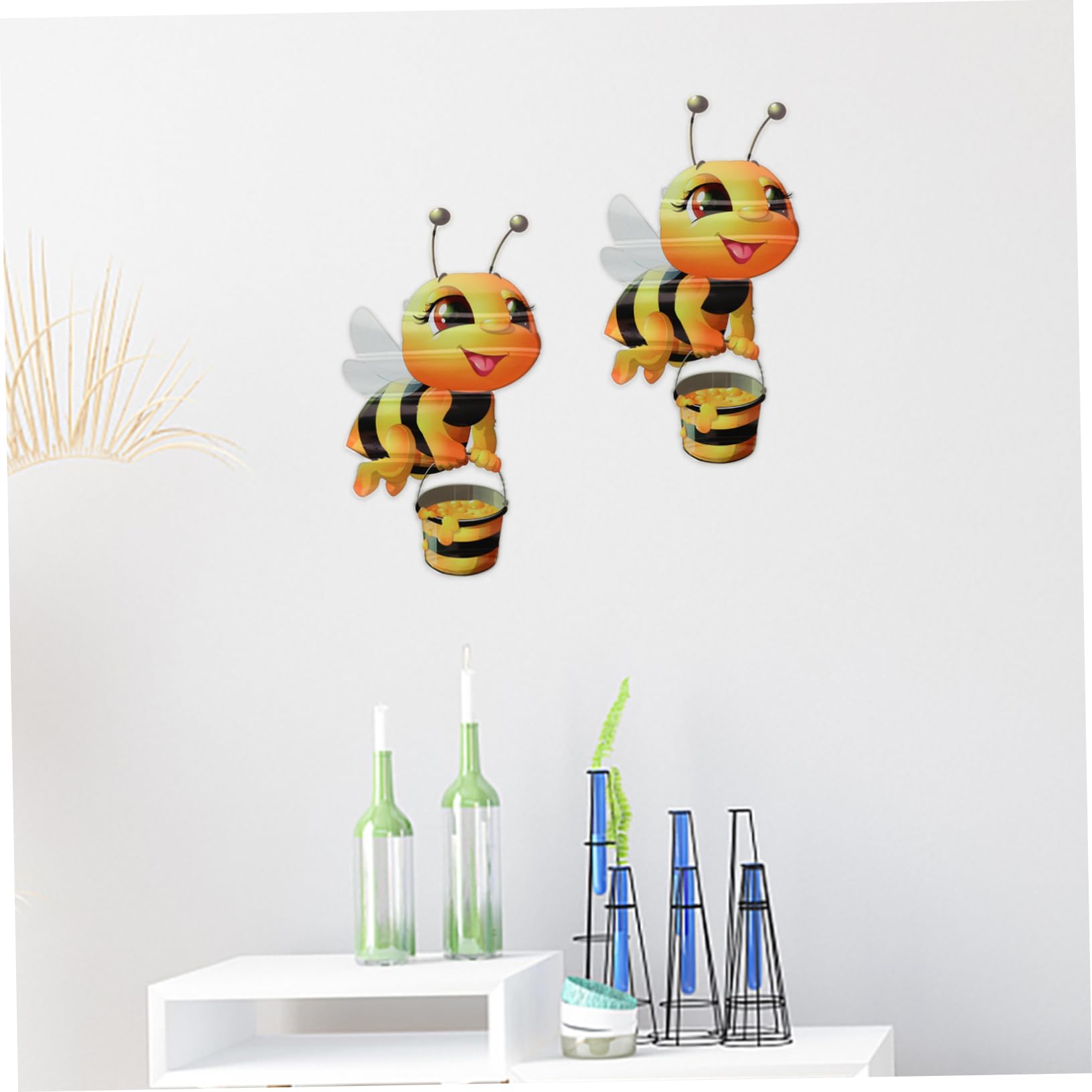 Toddmomy 2Pcs Bee Wall Stickers Bumblebee Decor Removable Mural Decals Honey Bee Clings for Kids Bedroom Nursery Playroom Decorations