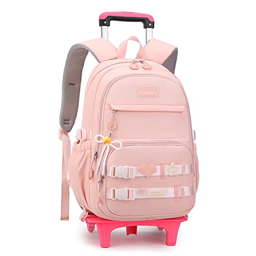 ZHANAO Girls Rolling Backpack Wheeled Backpack for Boys Trolley School Bags Kids Luggage Roller Backpack with Wheels