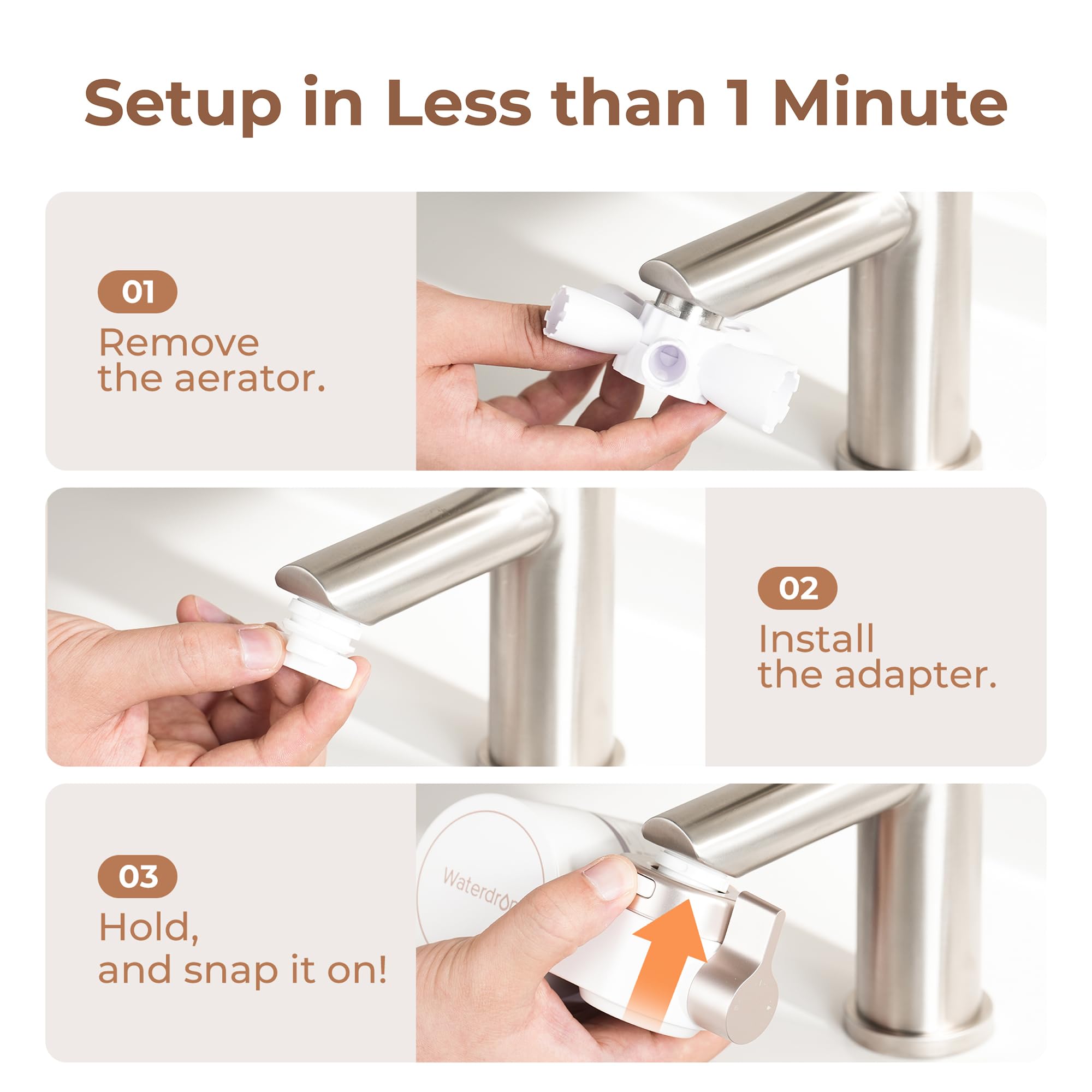 Waterdrop Soft Water Skincare Filter 2.0, Bathroom Sink Filter Water Faucet for Skin, Faucet Water Filter, 0.01 Micron, Reduce Chlorine & Scale Control,BFT1(1 Filter Included)
