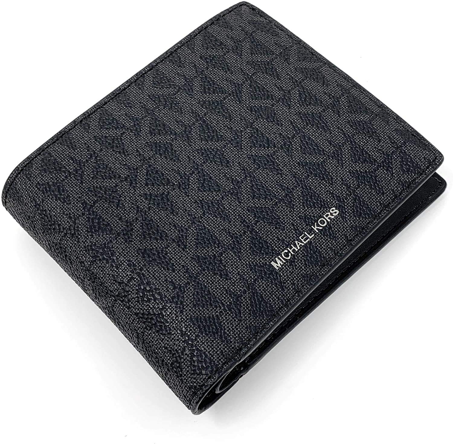Michael Kors Men's Cooper Billfold with Passcase Wallet (Black PVC)