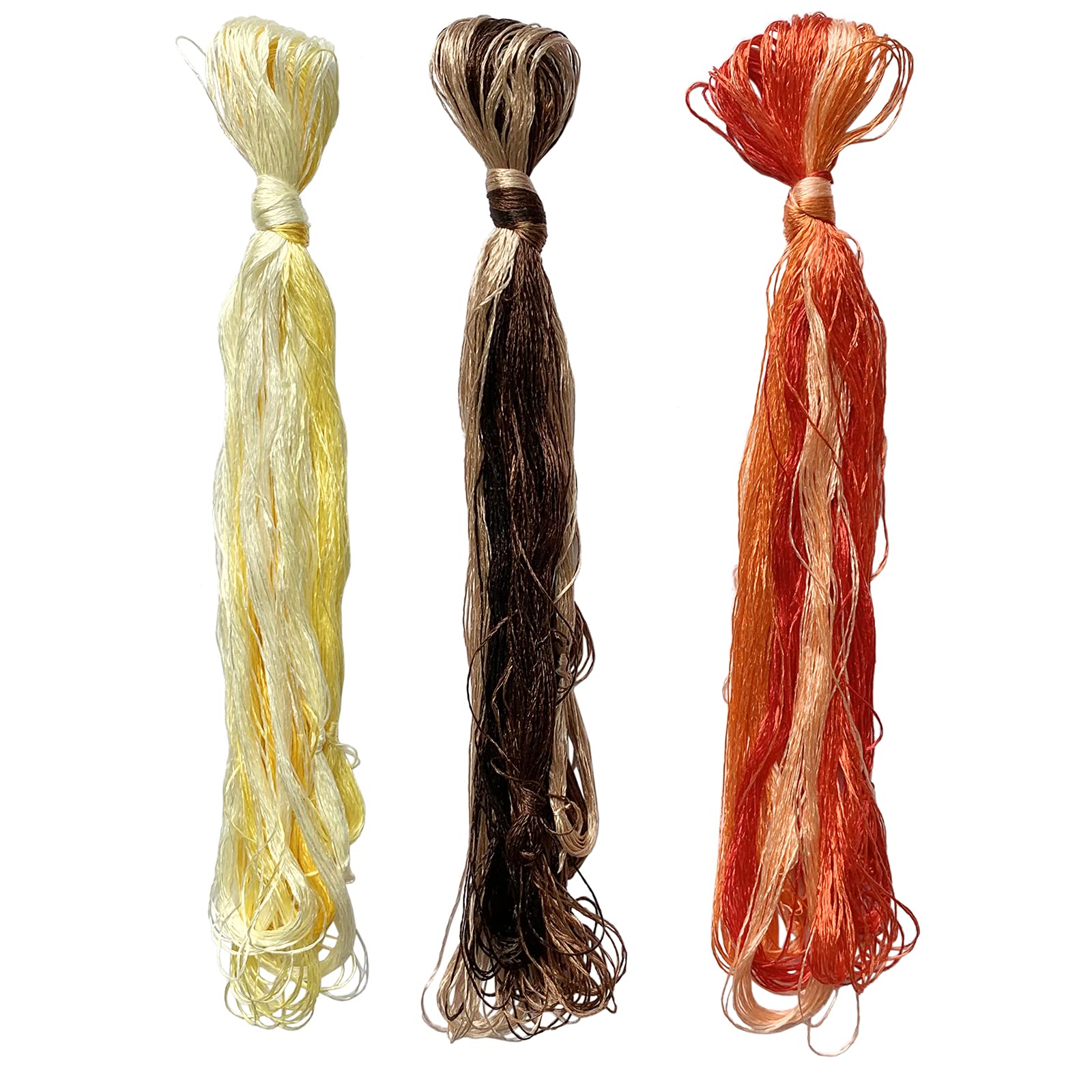 levylisa 12 Skeins Mulberry Silk Floss Embroidery Thread Floss-Cross Stitch Threads China Silk Woven Jewelry Threads DIY Sewing Kits (Red/Yellow/Brown Gradient)
