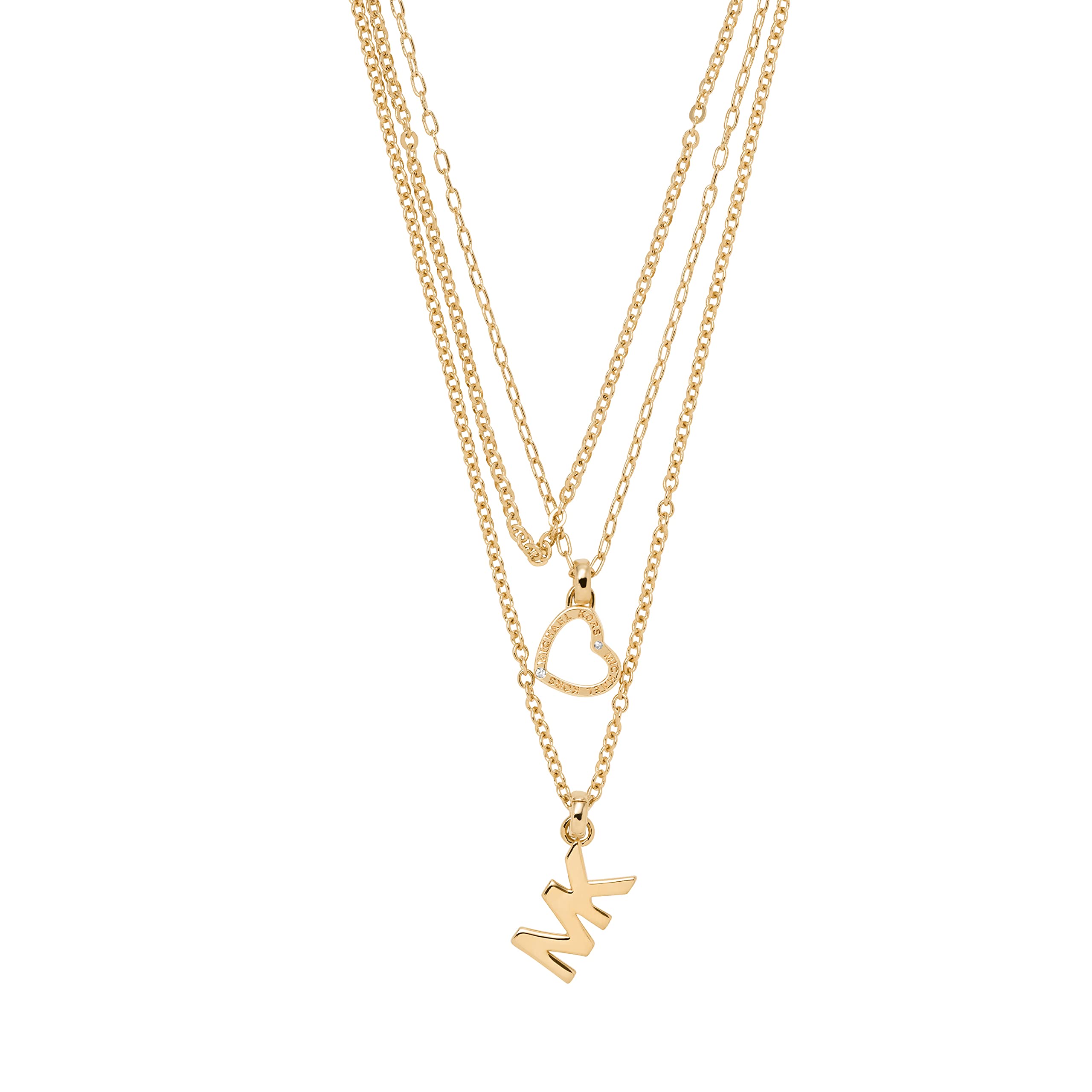 Michael Kors Women's Fashion Gold Brass Multi-Strand Necklace (Model: MKJ7804710)